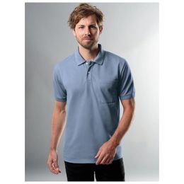 TRIGEMA Poloshirt &raquo;Polohemd mit Brusttasche&laquo; 1 Stk. pearl-blue L L DELUXE-Piqu&eacute;-Qualit&auml;t