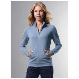 TRIGEMA Sweatjacke &raquo;Jacke veredelt mit Kristallsteinen&laquo; 1 Stk. pearl-blue M M Elastischer Feinripp