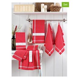 Colorful Cotton 10er-Set: Geschirrtücher in Rot - 72% | Größe 45x65 cm | Tischwaesche