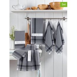 Violeta Home 10er-Set: Geschirrtücher in Schwarz - 70% | Größe 45x65 cm | Tischwaesche