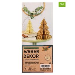 folia PAPER 2er-Set: Wabendekor "Hygge Xmas Trees" in Beige - 46% | Kinder-kreativspielzeug