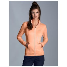 TRIGEMA Sweatjacke &raquo;Jacke veredelt mit Kristallsteinen&laquo; 1 Stk. apricot L L Elastischer Feinripp
