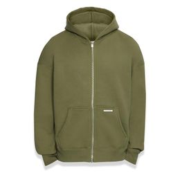 DROPSIZE Sweatjacke &raquo;Herren Bazix Republiq Super Heavy Rib Zipper&laquo; olive XL XL ZIP Hoodies f&uuml;r Flexibilit&auml;t und Vielseitigkeit