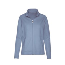 TRIGEMA Sweatjacke &raquo;Jacke mit funkelnden Strass-Steinen&laquo; 1 Stk. pearl-blue XL XL Strukturierte Sweat-Qualit&auml;t