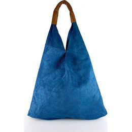 ORE10 Leder-Schultertasche "Lord" in Blau - (B)34 x (H)39 x (T)8 cm - 74% | Damen-taschen