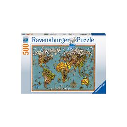 Ravensburger 500tlg. Puzzle "Antike Schmetterling-Weltkarte" - ab 12 Jahren - 50% | Gesellschaftsspiele