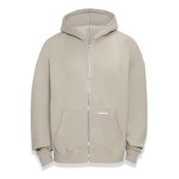 DROPSIZE Sweatjacke &raquo;Herren Bazix Republiq Super Heavy Rib Zipper&laquo; pumicstone XXL XXL ZIP Hoodies f&uuml;r Flexibilit&auml;t und Vielseitigkeit