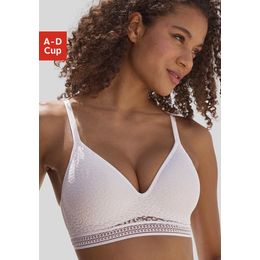 Lascana Bralette-BH ', BH ohne B&uuml;gel, Push-up-BH, Freya' wei&szlig; Gr. 80C. Mit Integriertem Kissen und ohne B&uuml;gel und mit seitlichen St&auml;bchen