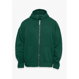 DROPSIZE Sweatjacke &raquo;SUPER HEAVY OVERSIZED HD PRINT ZIP-HOODIE&laquo; green XS XS Oversize-Schnitt mit regul&auml;rer L&auml;nge f&uuml;r lockeren Freizeit-Look