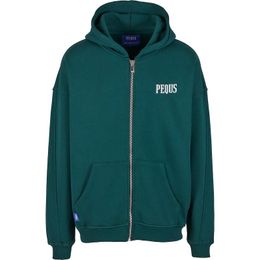 PEQUS Sweatjacke &raquo;Chest Logo Zip Hoodie&laquo; sea moss S S Oversize-schnitt mit regul&auml;rer l&auml;nge f&uuml;r lockeren Lagenlook