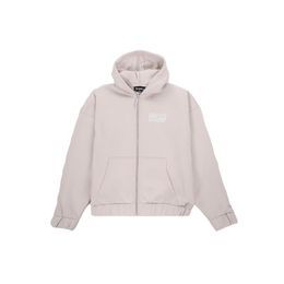 DROPSIZE Sweatjacke &raquo;HEAVY OVERSIZE MIRRORED LOGO ZIP HOODIE&laquo; pumice stone M M Oversize fit mit regul&auml;rer L&auml;nge und langer Set-in-&Auml;rmelpartie f&uuml;r...