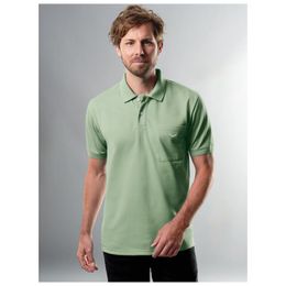 TRIGEMA Poloshirt &raquo;Polohemd mit Brusttasche&laquo; 1 Stk. green tea M M DELUXE-Piqu&eacute;-Qualit&auml;t