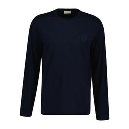 Gant Herren Longsleeve &raquo;TONAL SHIELD&laquo; basic, Rundhals, regular fit, unifarben blau M