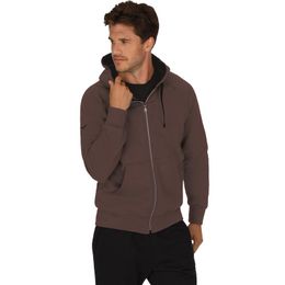 TRIGEMA Sweatjacke &raquo;Sweatjacke mit Kapuze&laquo; 1 Stk. mocca S S Sweat-Qualit&auml;t, innen angeraut