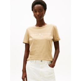 Tommy Hilfiger Kurzarmshirt &raquo;REG CORP LOGO C-NK mit Logoschriftzug und Stickerei&laquo; Driftwood Taupe XXL (44) XXL (44) Basic T-Shirt von Tommy Hilfiger