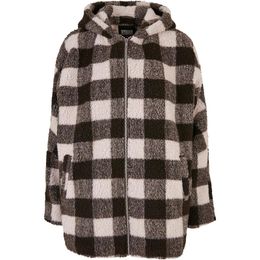 Urban Classics Winterjacke »Damen Ladies Hooded Oversized Check Sherpa Jacket« 1 Stk. tlg. mit Kapuze pink/brown S S KLARES DESIGN: Minimalistisch...