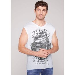 CAMP DAVID V-Shirt opticwhite / asphalt M M &Auml;rmelloses Shirt von CAMP DAVID