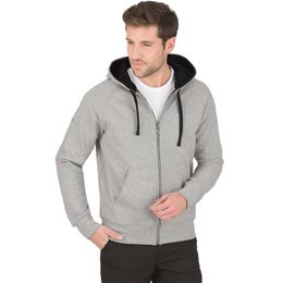 TRIGEMA Sweatjacke &raquo;Sweatjacke mit Kapuze&laquo; 1 Stk. grau-melange S S Sweat-Qualit&auml;t, innen angeraut