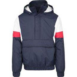 Urban Classics Winterjacke »Herren 3-Tone Pull Over Jacket« 1 Stk. tlg. mit Kapuze navy/white/firered XXL XXL Warme Winterjacken für kalte...