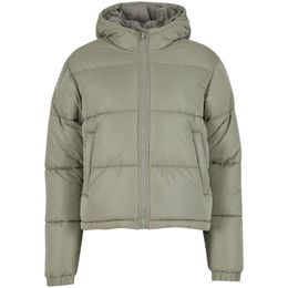 Urban Classics Winterjacke &raquo;Ladies Peached Puffer Jacket With Hood&laquo; 1 Stk. tlg. mit Kapuze paleolive XS XS Regular fit mit h&uuml;ftb&uuml;ndiger L&auml;nge f&uuml;r...