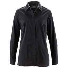 bonprix Langarmbluse &raquo;Long-Stretch-Bluse&laquo; Long-Stretch-Bluse schwarz 52 52 Festliche Langarmbluse mit Stehkragen