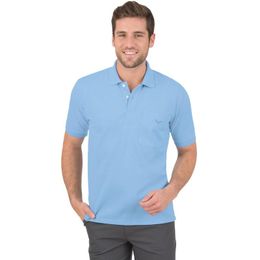 TRIGEMA Poloshirt »Polohemd mit Brusttasche« 1 Stk. iceblue-melange XL XL DELUXE-Piqué-Qualität