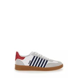 Dsquared2 Low-Top Sneaker - Sneakers - Calfskin+Crust - White+Blue+Red - Gr. 45 (EU) - in Bunt - f&uuml;r Damen