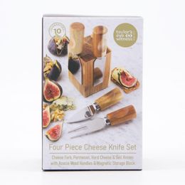 5-teiliges K&auml;semesser-Set aus Akazienholz