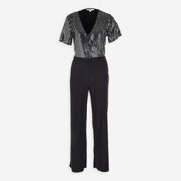 Apricot Schwarz-silberfarbener Party-Jumpsuit