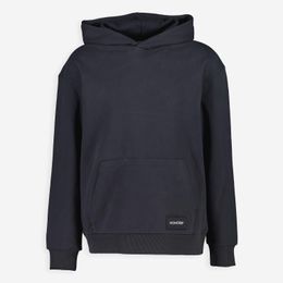 Grauer Kapuzenpullover mit gesticktem Logo