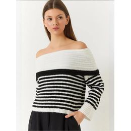Bianco Lucci Pullover Damen Gr&ouml;&szlig;e S/L schwarz / wei&szlig;