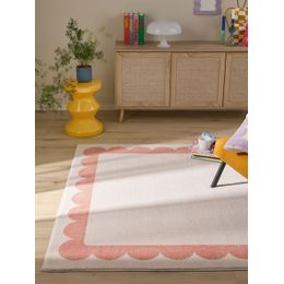 benuta Pop Waschbarer Kurzflor Teppich Frame Orange 250x350 cm - Moderner Kurzflor-Teppich f&uuml;r Wohnzimmer