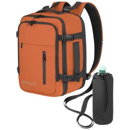 Normani Erweiterbarer Handgep&auml;ck-Rucksack mit Flaschentasche in Orange | Gr.: onesize