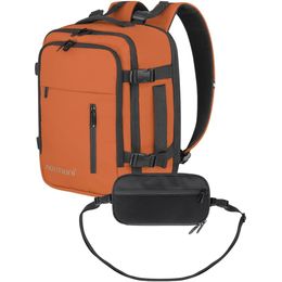 Normani Erweiterbarer Handgep&auml;ck-Rucksack mit Reisepass Brusttasche in Orange | Gr.: onesize
