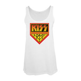 F4NT4STIC Tanktop Kiss Rock Band Army Logo in wei&szlig; | Gr.: XS