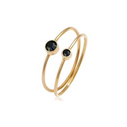 Elli Ring 925 Sterling Silber Ring Set in Gold | Gr.: 52
