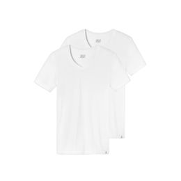 Schiesser Unterhemd / Shirt Kurzarm Long Lift Soft in Wei&szlig; | Gr.: L