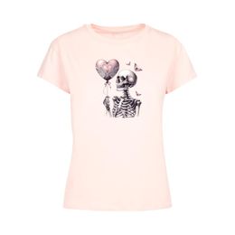 F4NT4STIC Box Tee Skelett h&auml;lt Herzballon in pink | Gr.: L