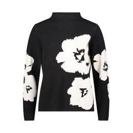 Betty Barclay Feinstrickpullover mit Stehkragen in Patch Black/Cream | Gr.: 40