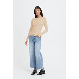 b. young BMMNORMA RIB CARDIGAN KNIT JUMPER in Oyster Melange | Gr.: XS