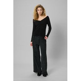 My Essential Wardrobe Langarm-Bluse MWGiggo Slim fit in Black | Gr.: L