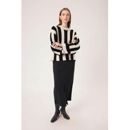Soaked in Luxury Strickpullover SLBriony Baggy fit in Black & Dune Stripe | Gr.: S