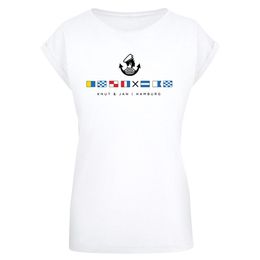 F4NT4STIC T-Shirt Seglerfahnen Knut & Jan Hamburg in wei&szlig; | Gr.: XS