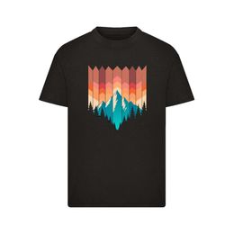 F4NT4STIC T-Shirt Berg Sonnenuntergang Geometrisch in schwarz | Gr.: 110/116