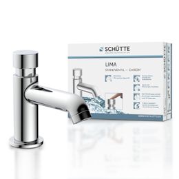 Sch&uuml;tte Waschtischarmatur SCH&Uuml;TTE "LIMA", silber (chrom), B:4,5cm H:12cm T:12cm, Messing, Armaturen, - Kaltwasserarmatur aus Messing