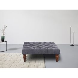 Polsterhocker Home Affaire "Chesterfield", grau (anthrazit), B:90cm H:35cm T:90cm, 100% Polyester, Hocker, Polsterhocker, mit Knopfheftung, auch in Leder