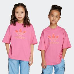T-Shirt adidas originals "TREFOIL TEE", Jungen, Gr. 128, pink (pink fusion), Obermaterial: 100% Baumwolle, Shirts T-Shirt