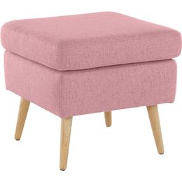 Polsterhocker Home Affaire "Sallito", rosa (rose), B:52cm H:49cm T:52cm, Struktur Hahnentritt (67% Polypropylen, 33% Polyester);Samtoptik (100% Polyester);Fellimitat (100% Polyester);Samtcord (92% Polyester, 8% Polyamid);Struktur (100% Polyester);Struktur fein (100% Polyester), Hocker, Polsterhocker, die kleinere Version von "Salla", in 6 Bezugsqualit&auml;ten