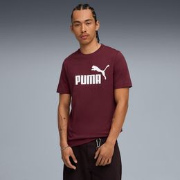 T-Shirt Puma "ESS NO. 1 LOGO TEE (S)", Herren, Gr. XL, rot (ruby shimmer), Jersey, Obermaterial: 100% Baumwolle, unifarben, regular fit normal, Rundhals, Shirts