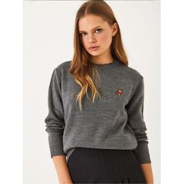 Bianco Lucci Pullover Damen Gr&ouml;&szlig;e S/L karamell / dunkelgrau / rot / wei&szlig;